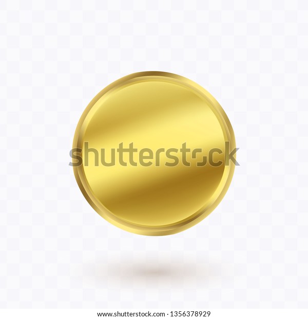 Gold Coin Shadow Isolated On Transparent Stock Vector (Royalty Free ...