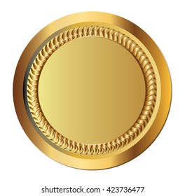 Gold Empty Coin Circles Frame Stock Vector (Royalty Free) 461370130