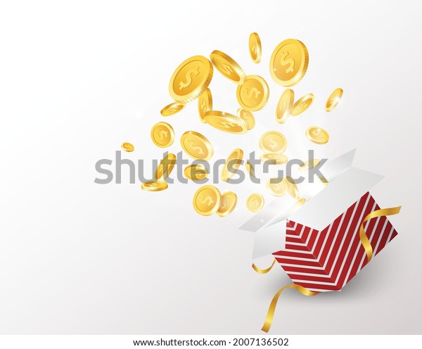 Gold Coins Banner Design Isolated On Stock Vector (Royalty Free ...