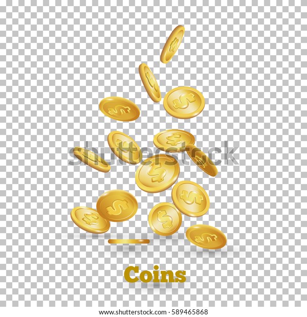Gold Coins Falling Down Coin Icon Stock Vector (Royalty Free) 589465868