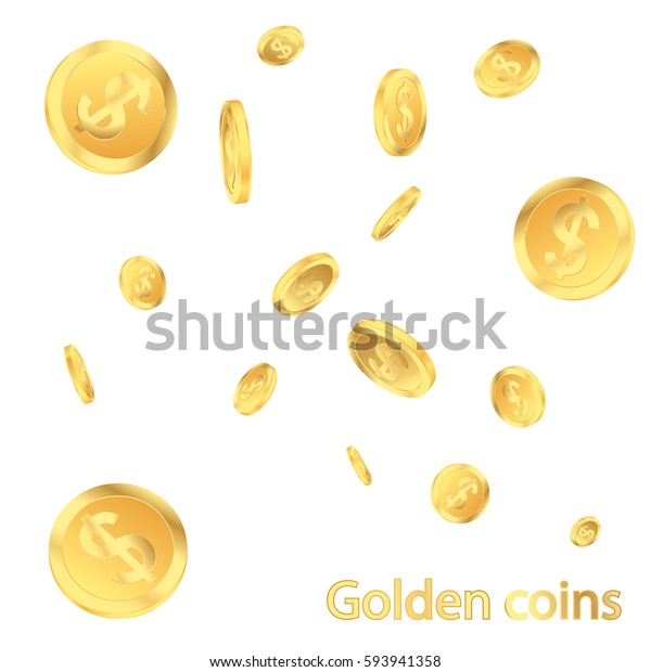 Gold Coins Falling Down Isolated On Stock Vector (Royalty Free ...