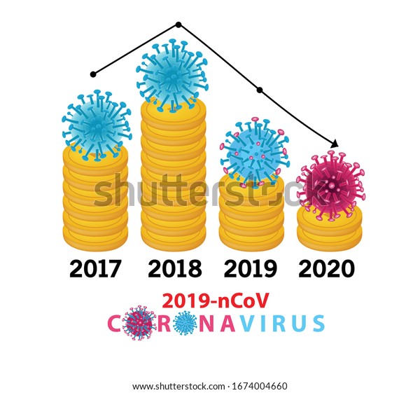 Gold Coins Graph Appeared Falling Down Stock Vector (Royalty Free ...