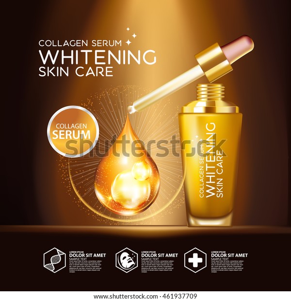 Gold Collagen Serum Background Concept Skin Stock Vector (Royalty Free ...