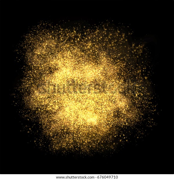 Gold Color Dust Particles Explosion Background Stock Vector (Royalty ...