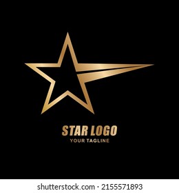 Gold Color Star Logo Vector Design Stock Vector (Royalty Free ...