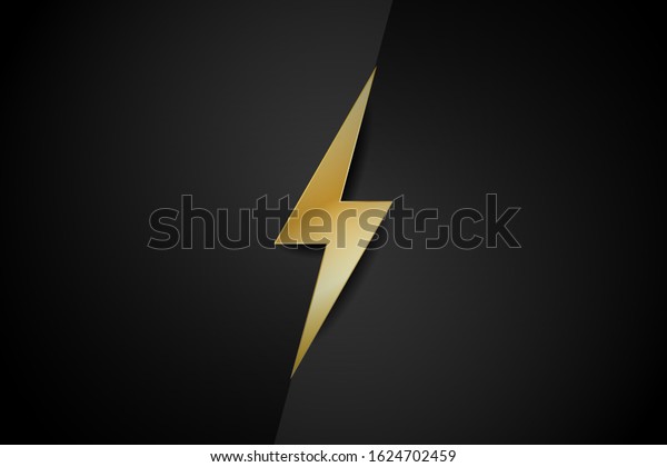Gold Color Thunderbolt Texture Black Background Stock Vector (Royalty ...