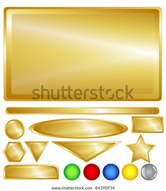 Gold Color Web Background Bars Buttons Stock Vector (Royalty Free ...