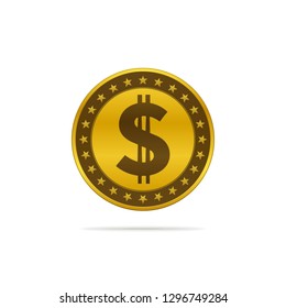 Gold Coin Dollar Sign Stock Vector (Royalty Free) 1036753183 | Shutterstock