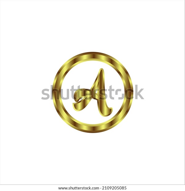 Gold Colored Letter Illustration Simple 3d Stock Vector (Royalty Free ...