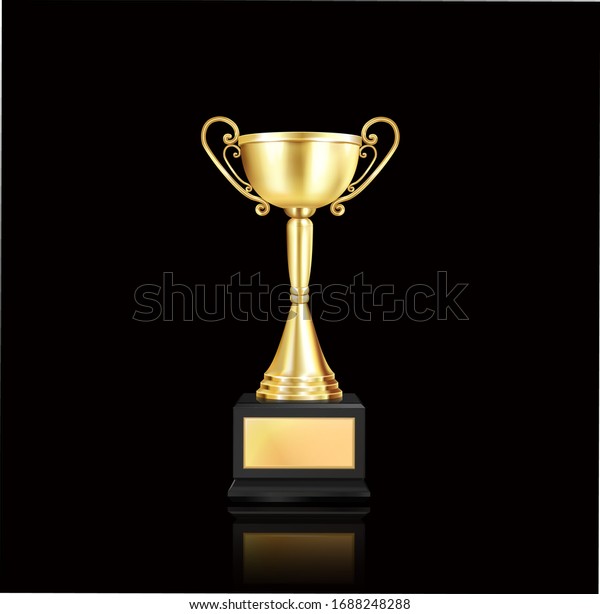 Gold Colour Trophy Shadow Dark Background Stock Vector (Royalty Free ...