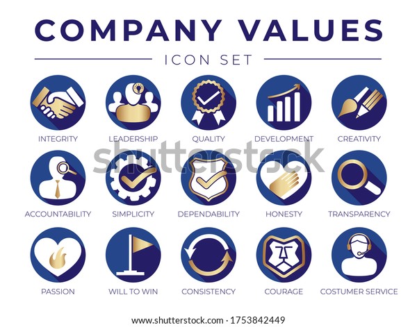 Gold Company Core Values Round Web Stock Vector (Royalty Free) 1753842449
