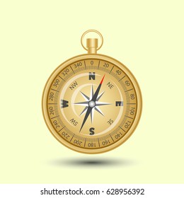 Gold Compass Stock Vector (Royalty Free) 628956392 | Shutterstock