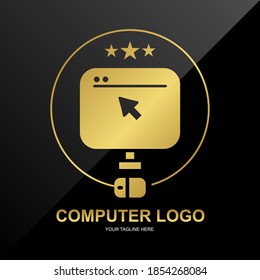 Gold Computer Logo Very Elegant Logo Stock Vector (Royalty Free ...