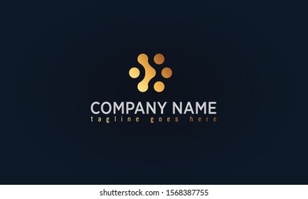 Gold Concept Logo Design Minimal Tecnology: vector de stock (libre de ...