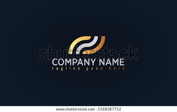 Gold Concept Logo Design Minimal Tecnology Stock Vector (Royalty Free ...