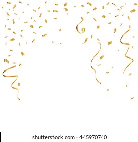 Gold Confetti Celebration Stock Vector (Royalty Free) 445970740 ...