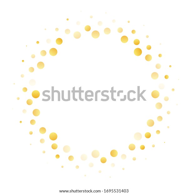 Gold Confetti Round Frame Circle Holidays Stock Vector (Royalty Free ...