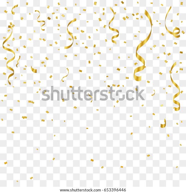 Gold Confetti Streamer Ribbon Isolated On Stock Vector (Royalty Free ...