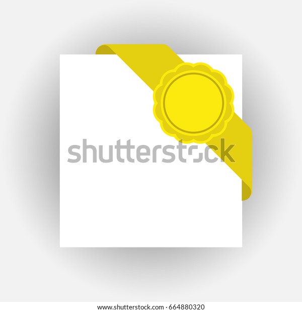 Gold Corner Ribbon Badge Isolated Design Stock Vector (Royalty Free ...