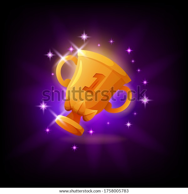 Gold Cup Trophy Gui Gaming Mobile Stock Vector (Royalty Free ...