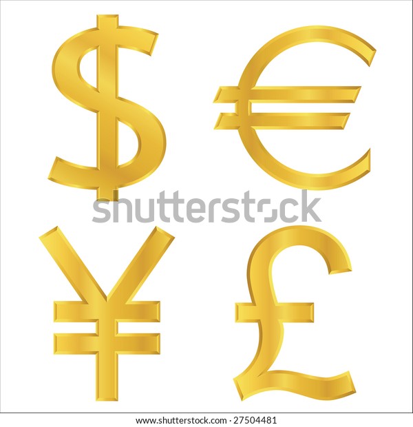 Gold Currency Symbols Stock Vector (Royalty Free) 27504481 | Shutterstock
