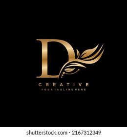 Gold D Letter Logo Design Luxurious Stock Vector (Royalty Free ...