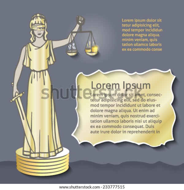 Gold Dark Themis Goddess Corruption Stock Vector (Royalty Free ...