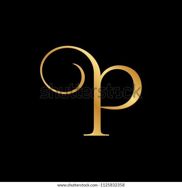 Gold Decorative Letter P Stock Vector (Royalty Free) 1125832358