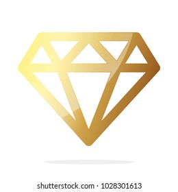 Gold Diamond Icon Vector Illustration Golden Stock Vector (Royalty Free ...