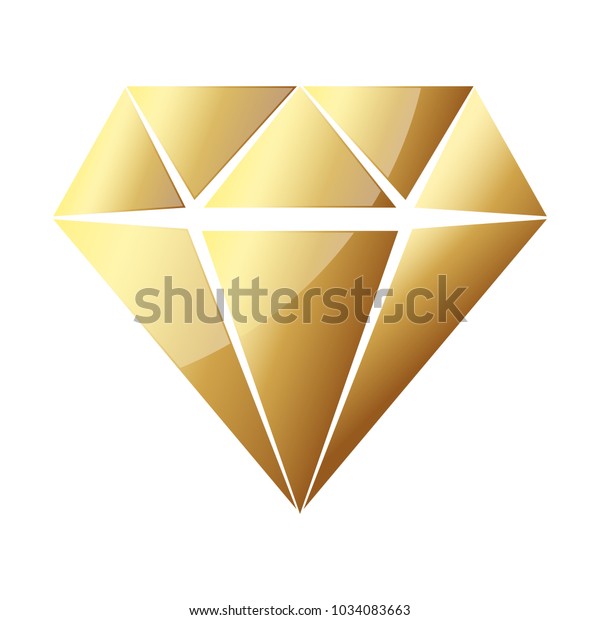 Gold Diamond Icon Vector Illustration Golden Stock Vector (Royalty Free ...