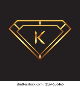 Gold Diamond Initial K Logo Design Stock Vector (Royalty Free ...