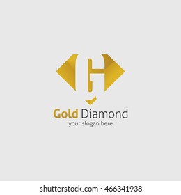 Gold Diamond Logo Design Template Vector Stock Vector (Royalty Free ...