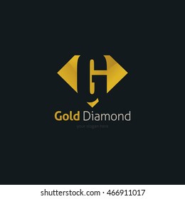 Gold Diamond Logo Design Template Vector Stock Vector (Royalty Free ...