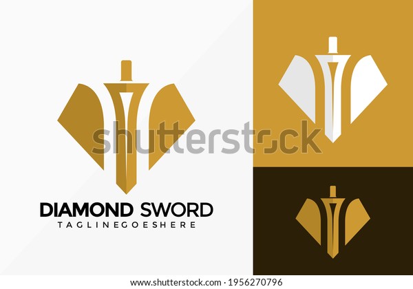 Gold Diamond Sword Logo Vector Design Stock Vector (Royalty Free ...