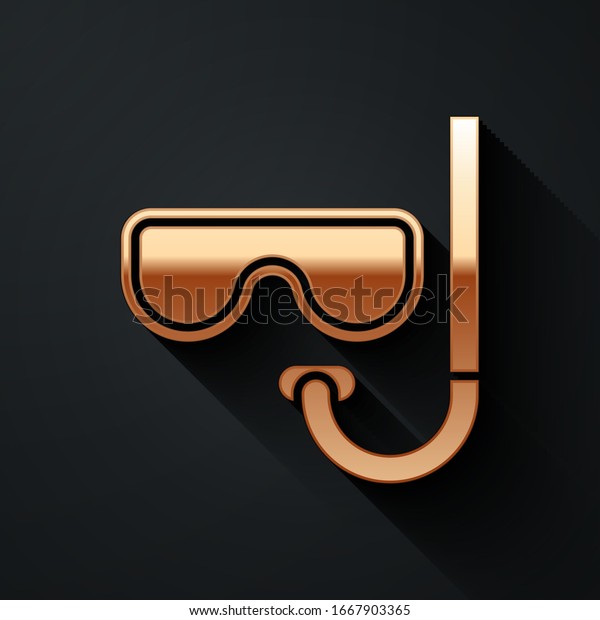 Gold Diving Mask Snorkel Icon Isolated Stock Vector (Royalty Free ...