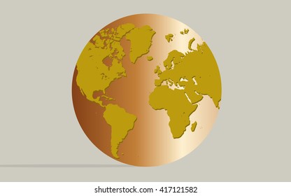 Gold Earth Illustration Stock Vector (Royalty Free) 417121582 ...