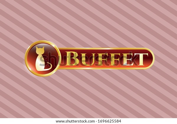 Gold Emblem Cat Icon Buffet Text Stock Vector (Royalty Free) 1696625584 ...