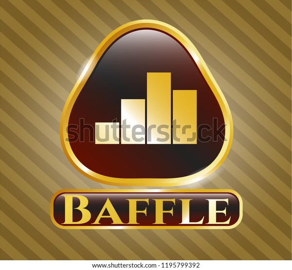 Gold Emblem Chart Icon Baffle Text Stock Vector (Royalty Free ...
