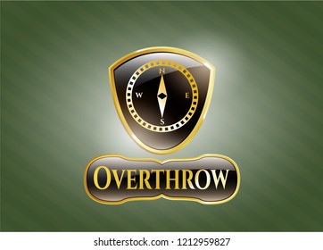 Gold Emblem Compass Icon Overthrow Text Stock Vector (Royalty Free ...
