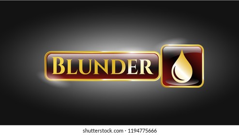 Gold Emblem Drop Icon Blunder Text Stock Vector (Royalty Free ...