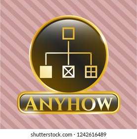 Gold Emblem Flowchart Icon Anyhow Text Stock Vector (Royalty Free ...