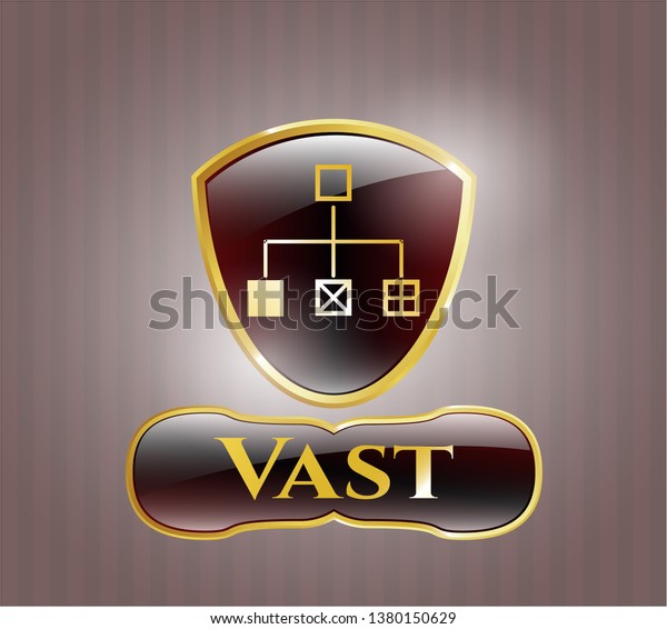 Gold Emblem Flowchart Icon Vast Text Stock Vector (Royalty Free ...