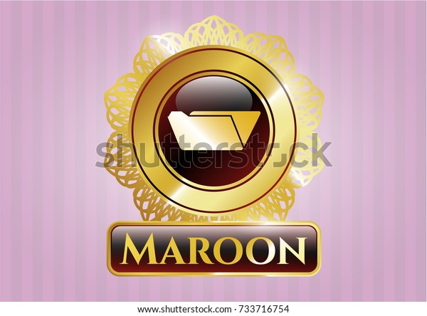 Gold Emblem Folder Icon Maroon Text: Vector có sẵn (miễn phí bản quyền ...