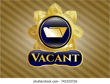 Gold Emblem Folder Icon Vacant Text Stock Vector (Royalty Free ...
