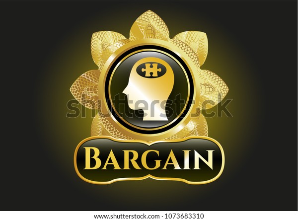 Gold Emblem Head Jigsaw Puzzle Piece Stock Vector (Royalty Free ...