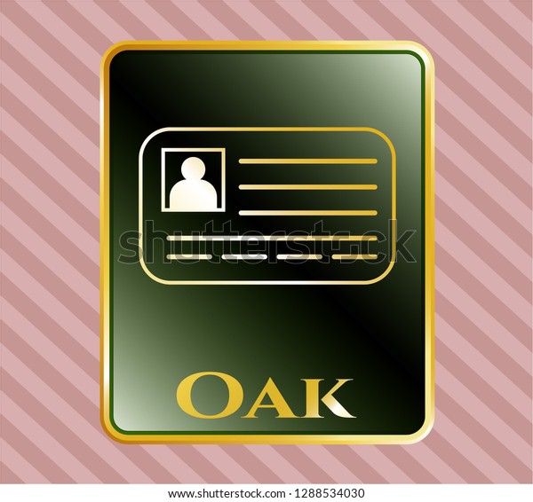 Gold Emblem Identification Card Icon Oak Stock Vector (Royalty Free ...