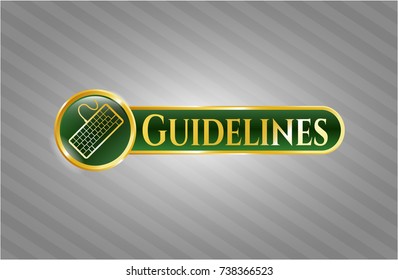 Gold Emblem Keyboard Icon Guidelines Text 스톡 벡터(로열티 프리) 738366523 ...
