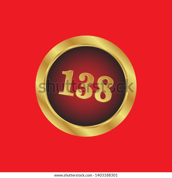 Gold Emblem Number 138 138 Years Stock Vector (Royalty Free) 1403188301 ...