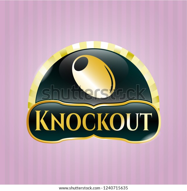 Gold Emblem Olive Icon Knockout Text Stock Vector (Royalty Free ...