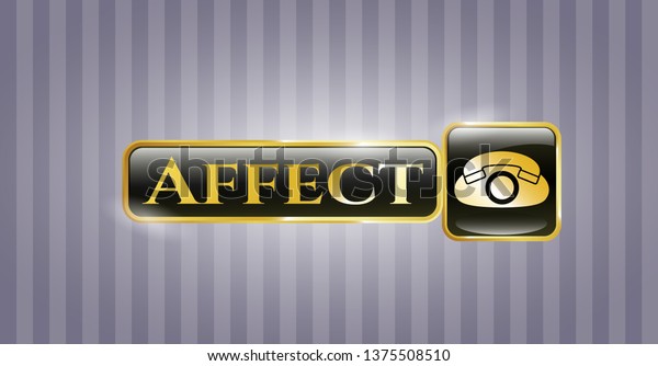 Gold Emblem Phone Icon Affect Text: เวกเตอร์สต็อก (ปลอดค่าลิขสิทธิ์ ...